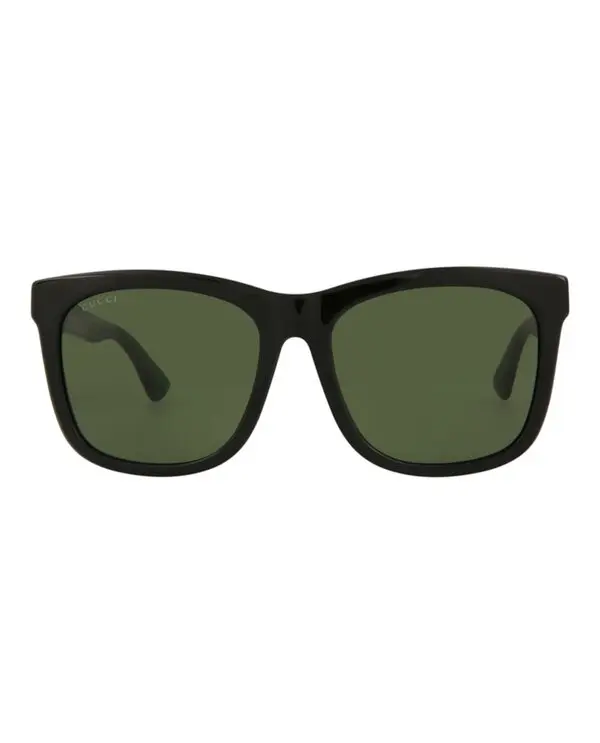 Gucci Sunglasses Rectangleframe Acetate - Black Green Green (gg0057skn/30013799/002)