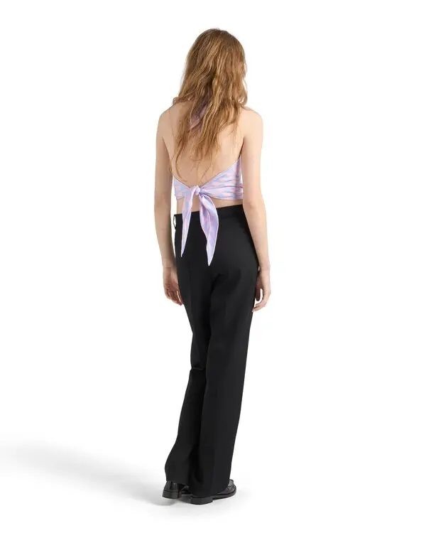 Prada Printed Silk Twill Halter Top - Pink