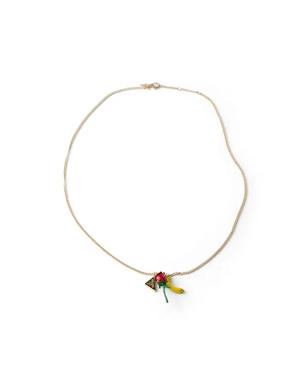 Prada Enameled Metal Necklace - Gold/silver