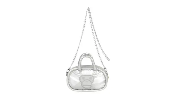 A BATHING APE Baby Milo Face Small Crossbody Bag - Silver