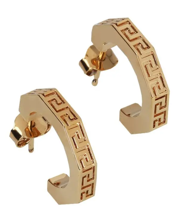 Versace Greca Mini Hoop Earrings - Gold