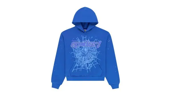 SP5DER Rhinestone Punk V2 Hoodie - Blue