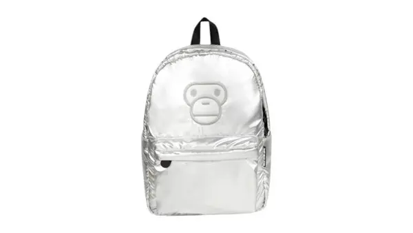 A BATHING APE Baby Milo Soft Medium Backpack - Silver