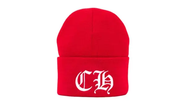 Chrome Hearts Ch Logo Beanie - Red/white