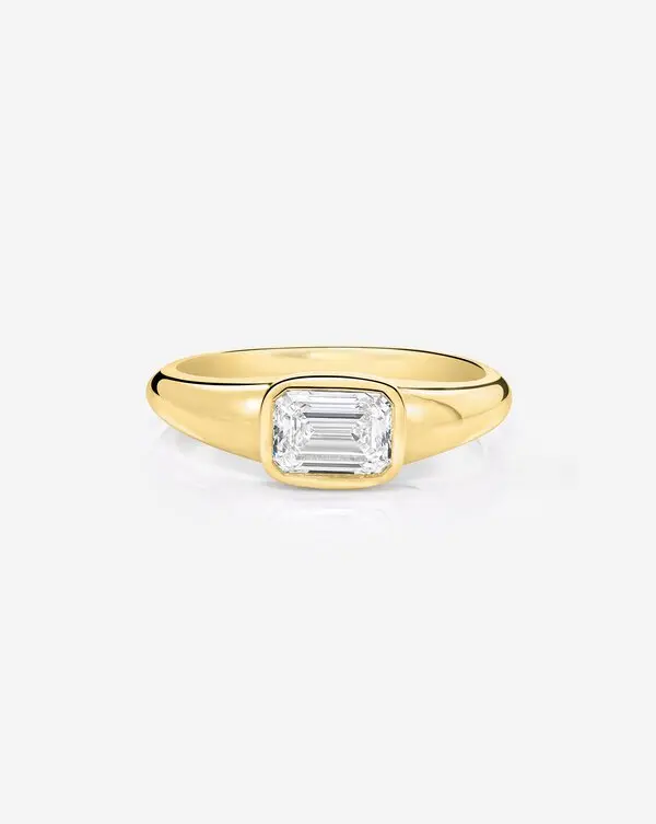 Ring Concierge 14k Solid Gold Emerald And Diamond Ring - One-color