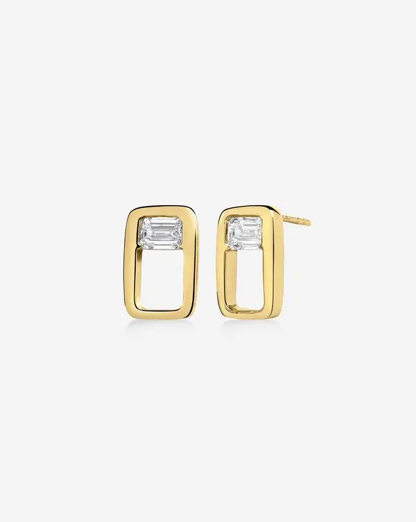 Ring Concierge Belt Buckle Lab Diamond Stud Earrings - One-color