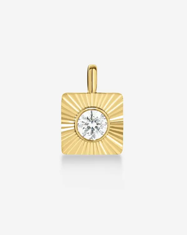 Ring Concierge 14k Solid Gold Round Diamond Pendant - One-color