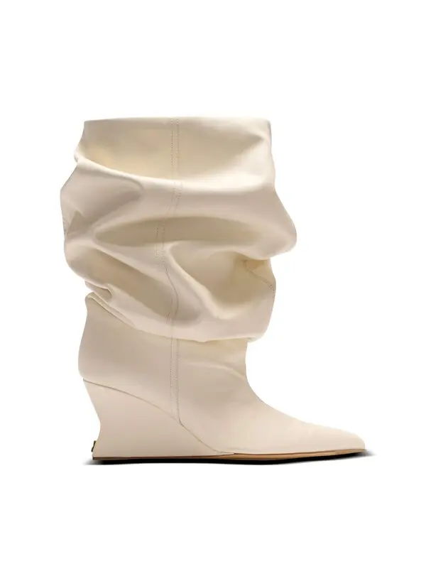 Balmain Wedge Ankle Boots - White
