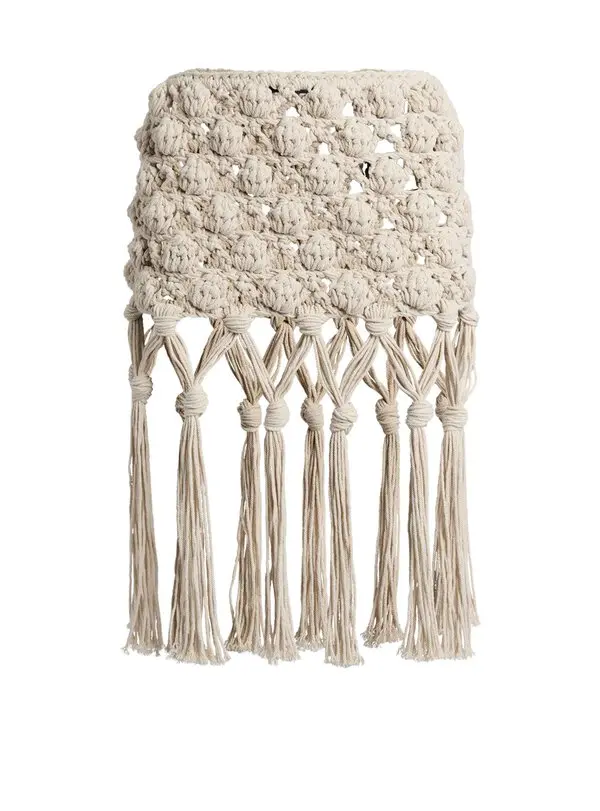 Balmain Crochet Mini Skirt - Beige