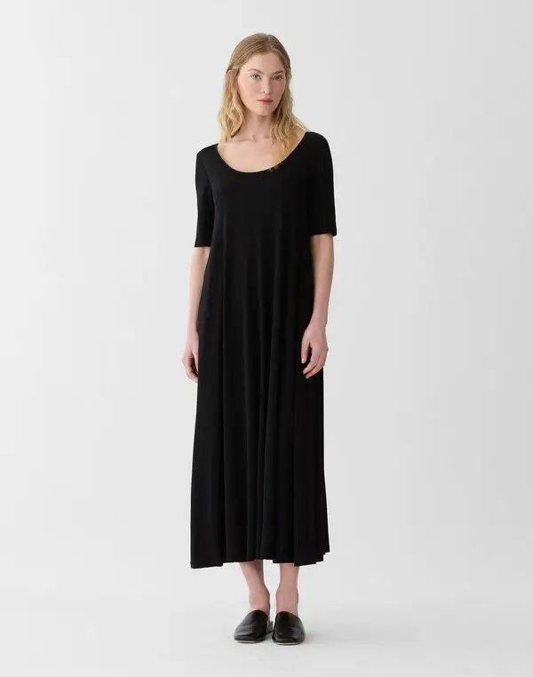 Lafayette 148 New York Travel Jersey Midi Dress - Black