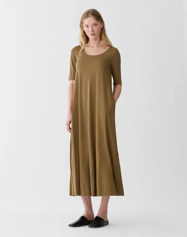 Lafayette 148 New York Travel Jersey Midi Dress - Shiitake