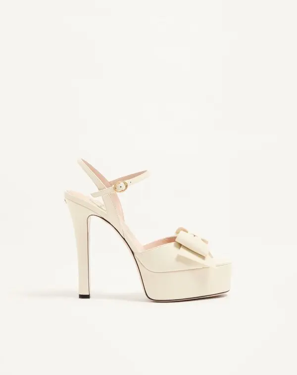 Valentino Garavani Bowow Kidskin Platform Sandal - Ivory