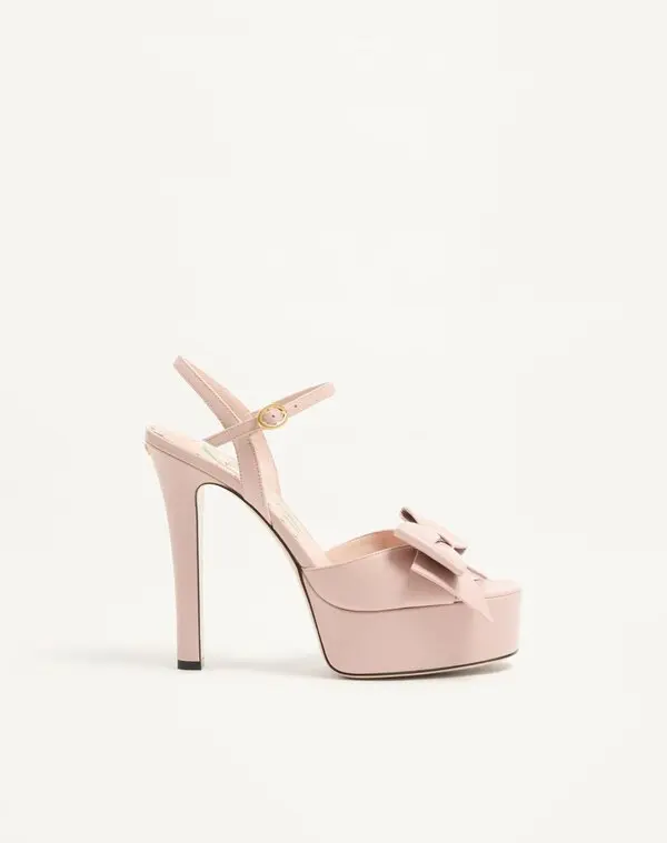 Valentino Garavani Bowow Kidskin Platform Sandal - Pink