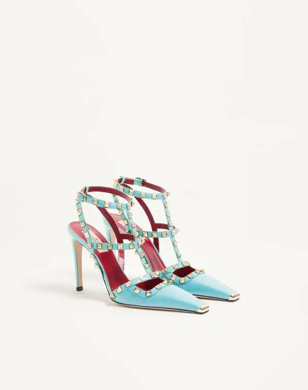 Valentino Garavani Rockstud Kidskin Pumps - Azure