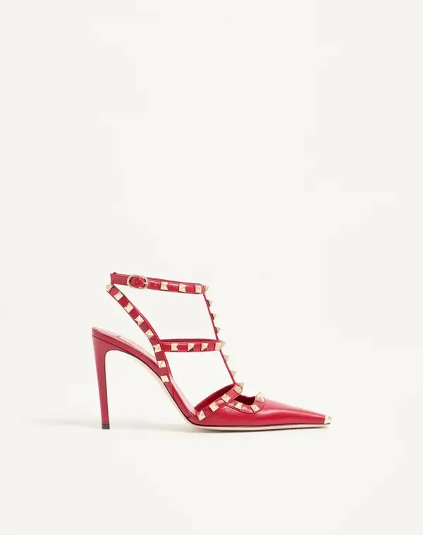Valentino Garavani Rockstud Kidskin Pumps - Red