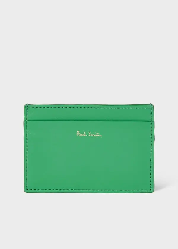Paul Smith Leather 'signature Stripe' Card Holder - Green