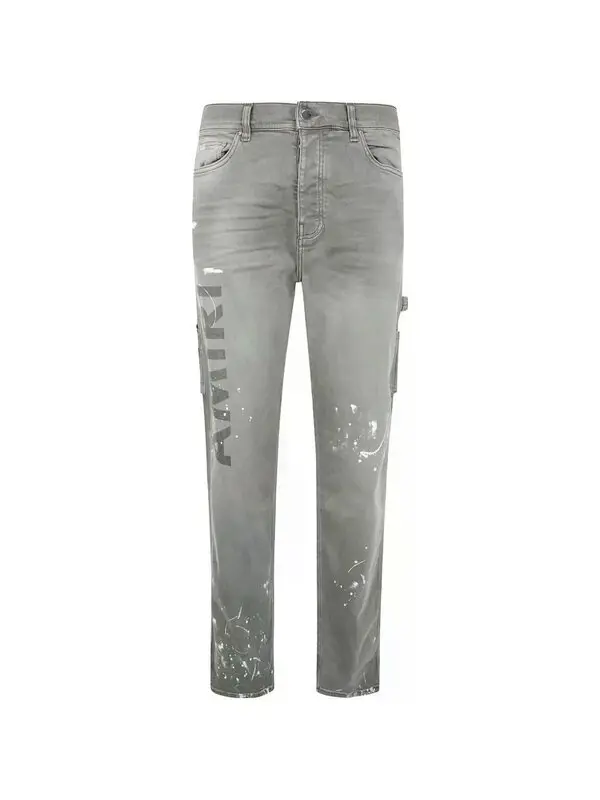 Amiri Stencil Paint-splatter Jeans - Grey