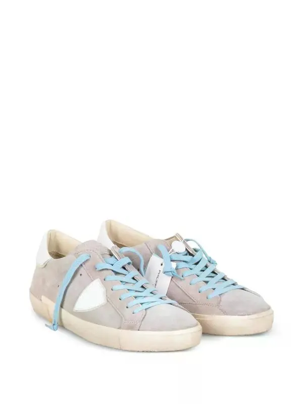 Philippe Model Logo-patch Suede Sneakers - Grey