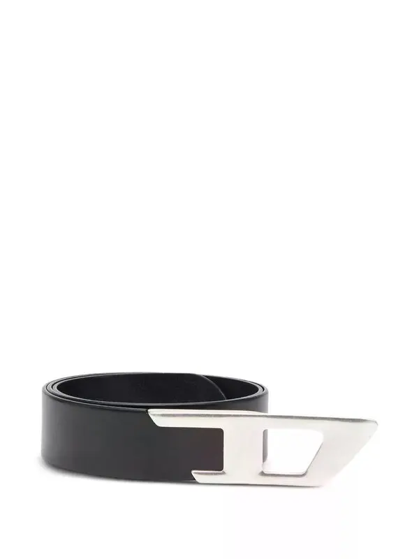 DIESEL® B-d Logo 2.0 Leather Belt - Black