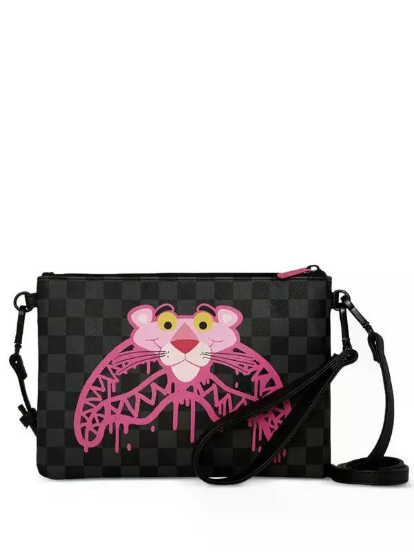 SPRAYGROUND X Pink Panther Checkered Clutch - Black