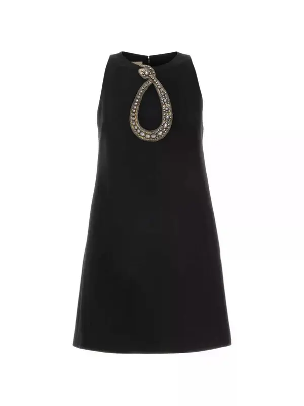 Valentino Garavani Embellished Cut-out A-line Dress - Black
