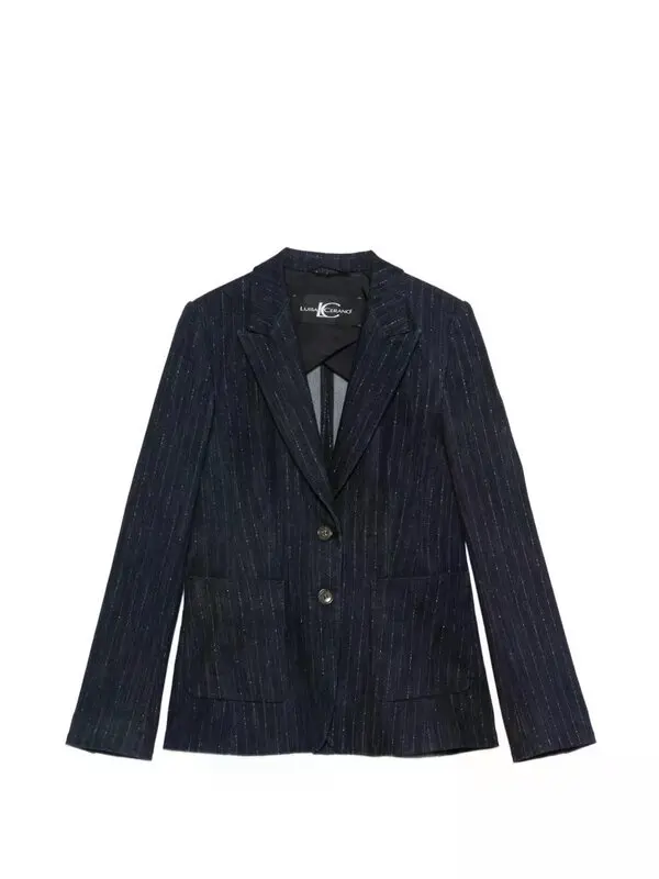 LUISA CERANO Pinstripe Single-breasted Blazer - Blue