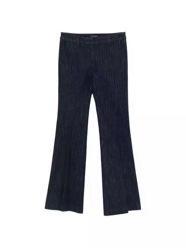 LUISA CERANO Pinstripe Flared Jeans - Blue