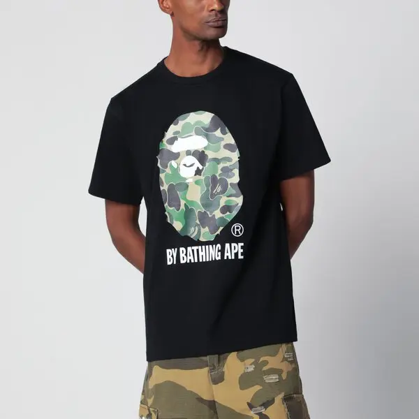 A BATHING APE T-shirt With Camouflage Print - Black