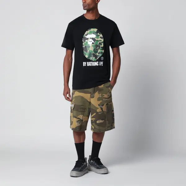 A BATHING APE T-shirt With Camouflage Print - Black