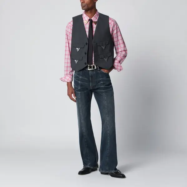 Versace Slim-fit Cotton Poplin Check Shirt - Multicolor