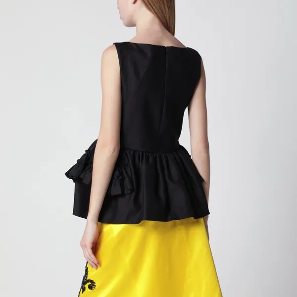 Dries Van Noten Wool And Silk Ruffled Top