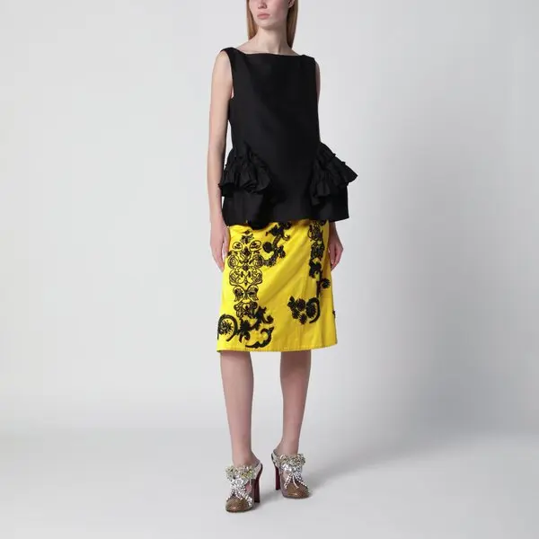 Dries Van Noten Wool And Silk Ruffled Top