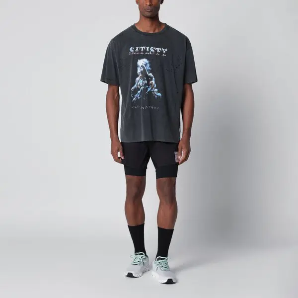 Satisfy Mothtech Aged T-shirt With Holes - Black