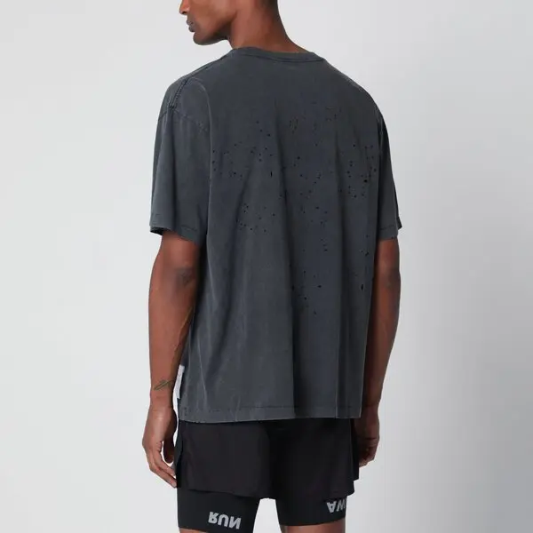 Satisfy Mothtech Aged T-shirt With Holes - Black