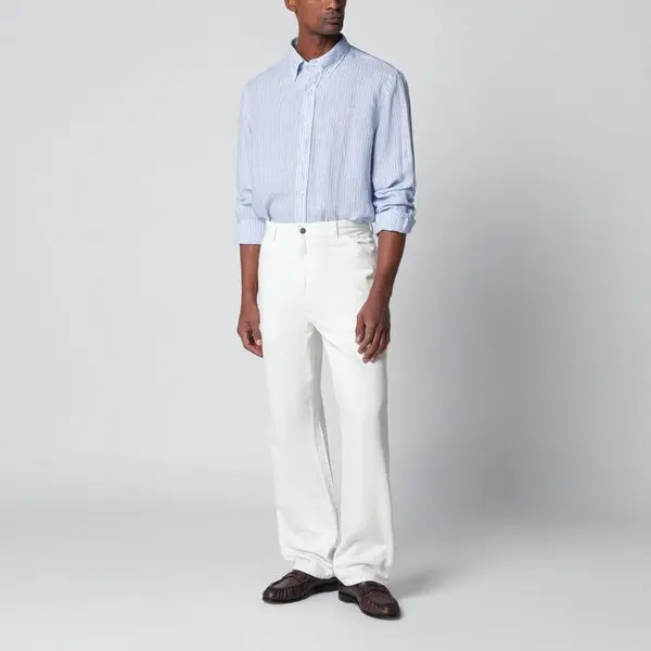 Polo Ralph Lauren White Striped Linen Shirt