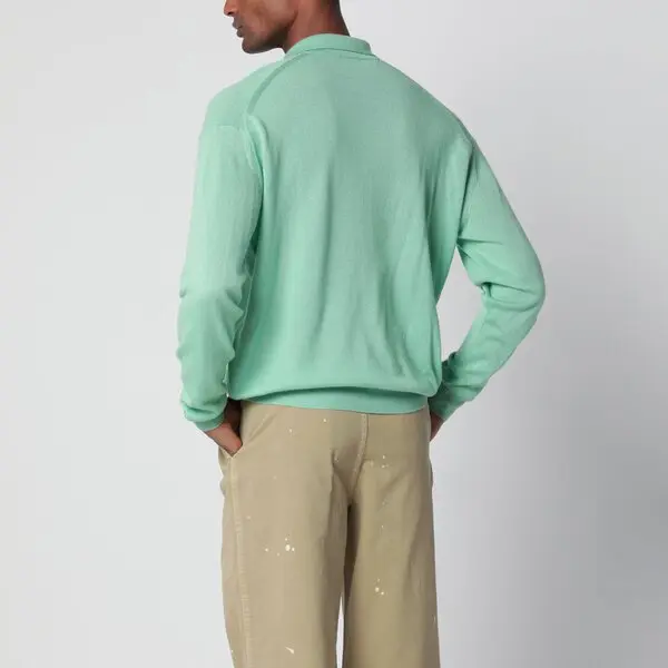 Auralee Mint Cashmere And Silk Skipper Polo