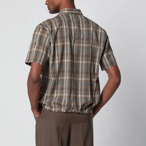 Auralee Short-sleeve Wool Check Shirt - Brown