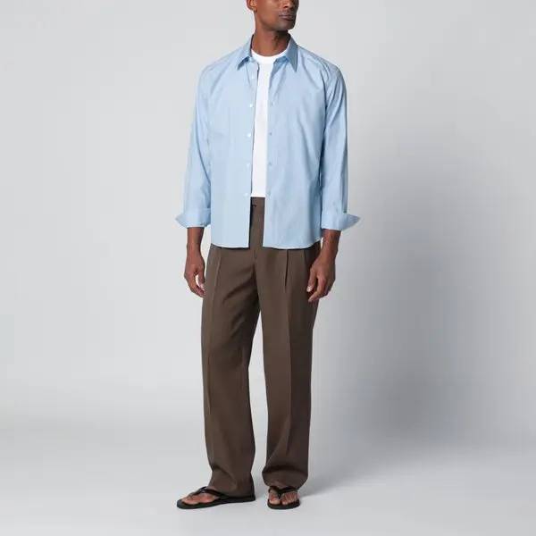Auralee Slim-fit Cotton Twill Shirt - Light Blue