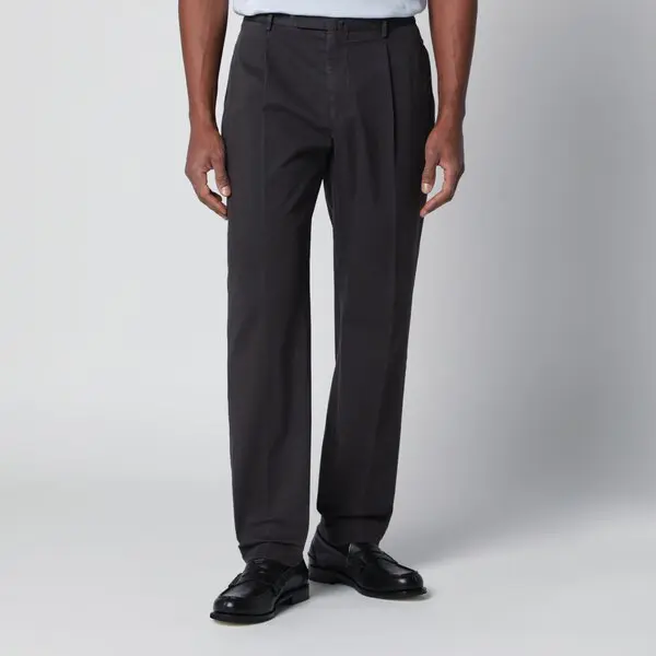 SANTANIELLO Cotton Trousers - Black
