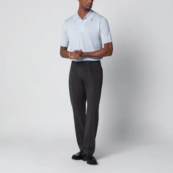 SANTANIELLO Cotton Trousers - Black
