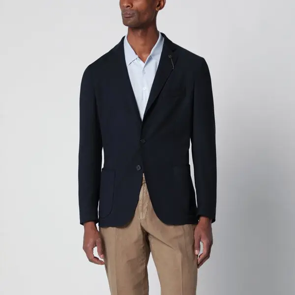 SANTANIELLO Single-breasted Wool-blend Jacket - Black