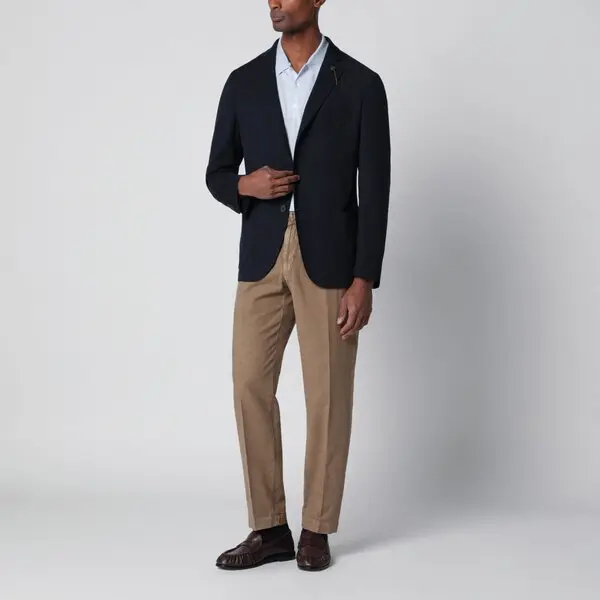 SANTANIELLO Single-breasted Wool-blend Jacket - Black