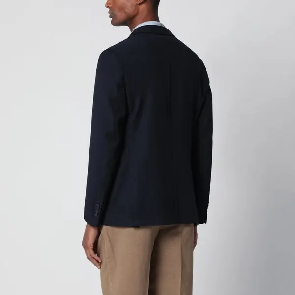SANTANIELLO Single-breasted Wool-blend Jacket - Black
