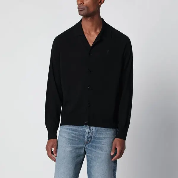 AMI Paris Wool Cardigan - Black