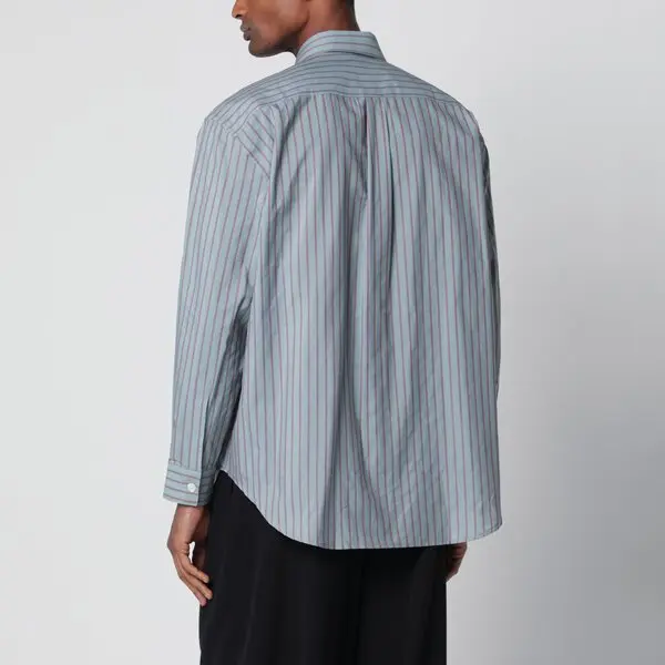 NAMACHEKO Aquamarine Striped Cotton Shirt - Light Blue