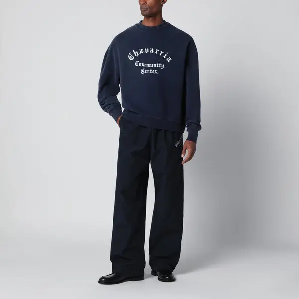 WILLY CHAVARRIA Pinstripe Jogging Trousers With Logo Embroidery