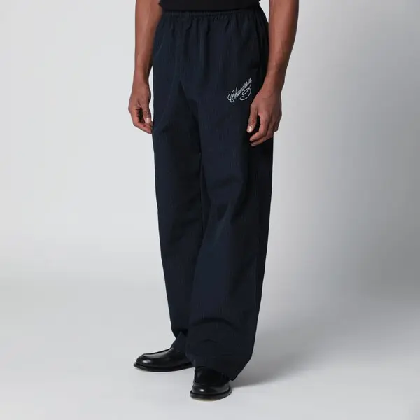 WILLY CHAVARRIA Pinstripe Jogging Trousers With Logo Embroidery