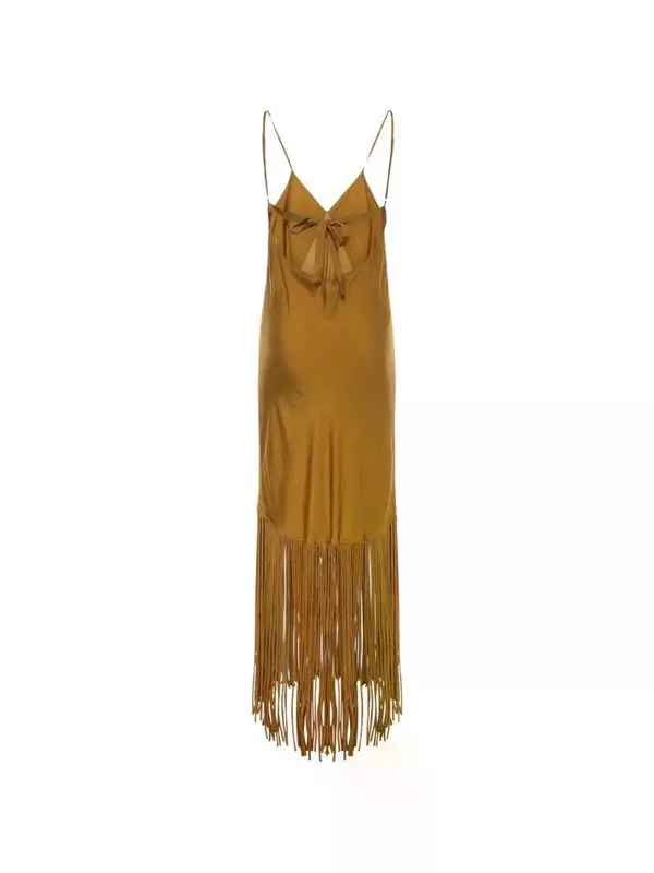Pinko Long Fringed Slip Dress