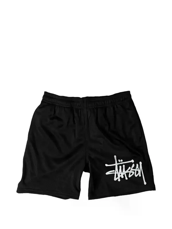 StÜssy Logo-print Mesh Shorts - Black