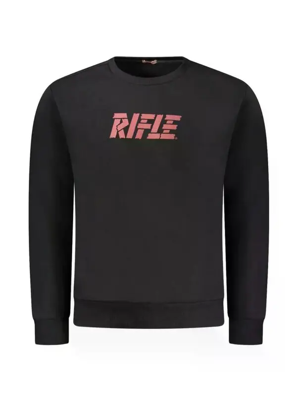 RIFLE Logo-print Crew-neck Sweatshirt - Black